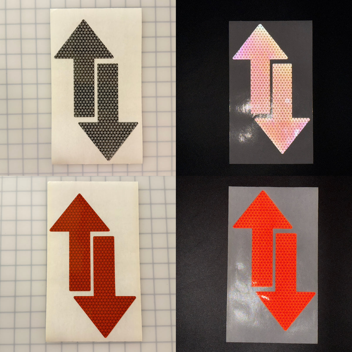 2 Reflective 4" x 6.5" V98 Prismatic Arrows – Reflective Pro