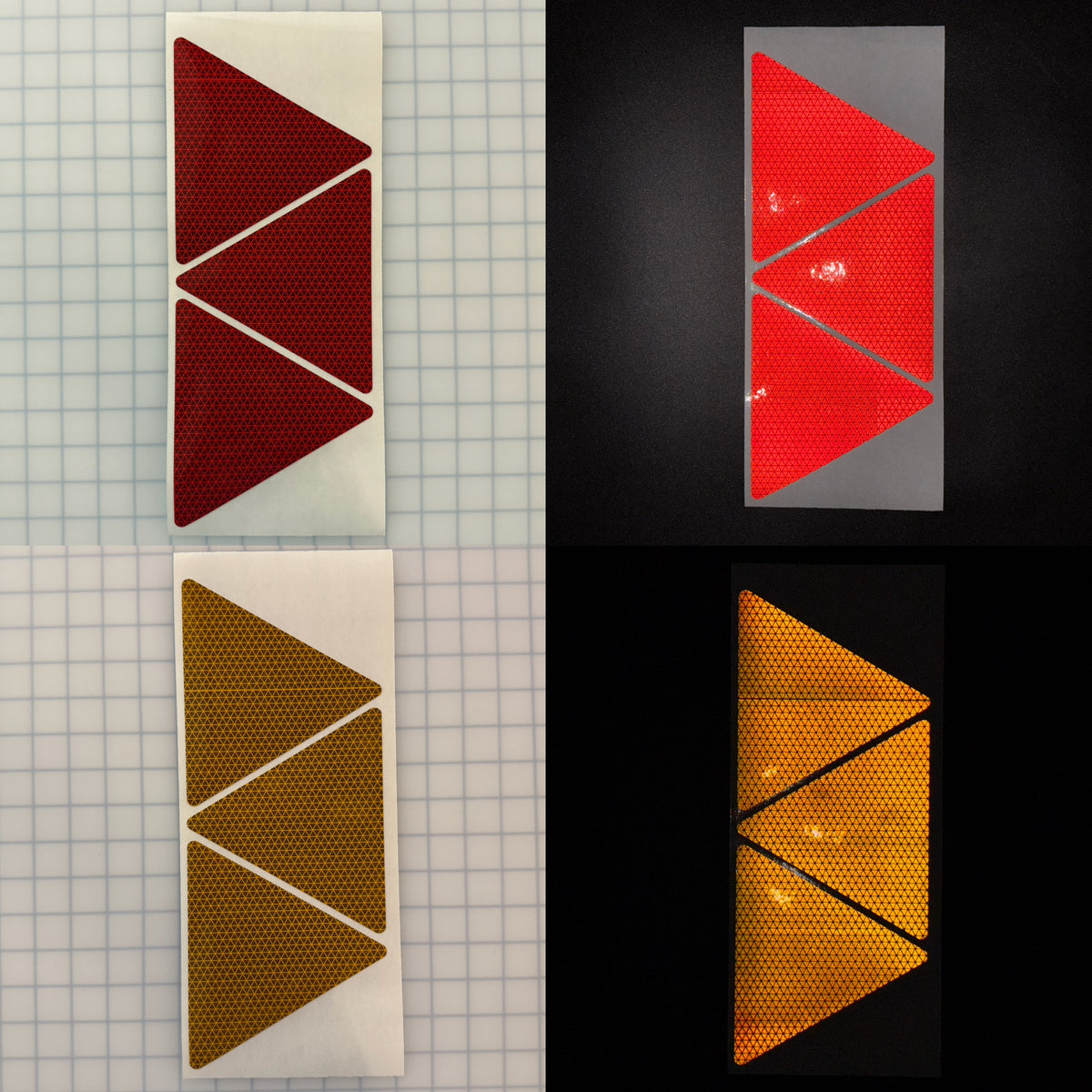 3 Reflective 6.3" x 5.5" V98 Prismatic Triangles – Reflective Pro