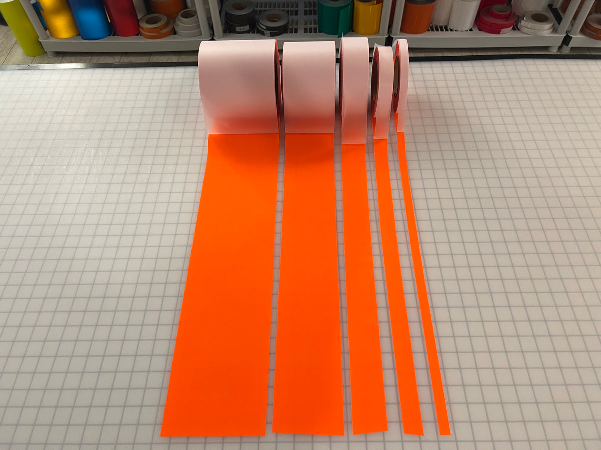Iron On Orange Reflective Fabric 0.75" 1" 2" 4" 6" – Reflective Pro