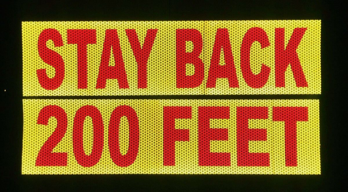 "STAY BACK 200 FEET" 6"x24" Reflective Word Panel (Multiple Colors ...